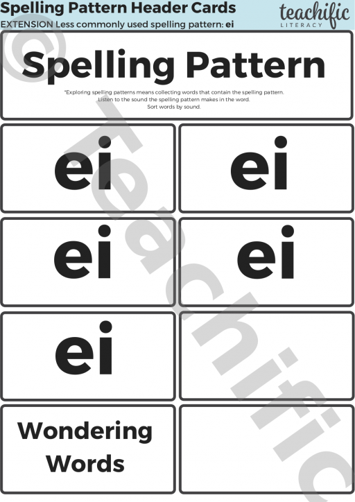 Spelling Pattern Explorations Less Common Ei Teachific Spelling Pattern Explorations Less Common Ei Teachific