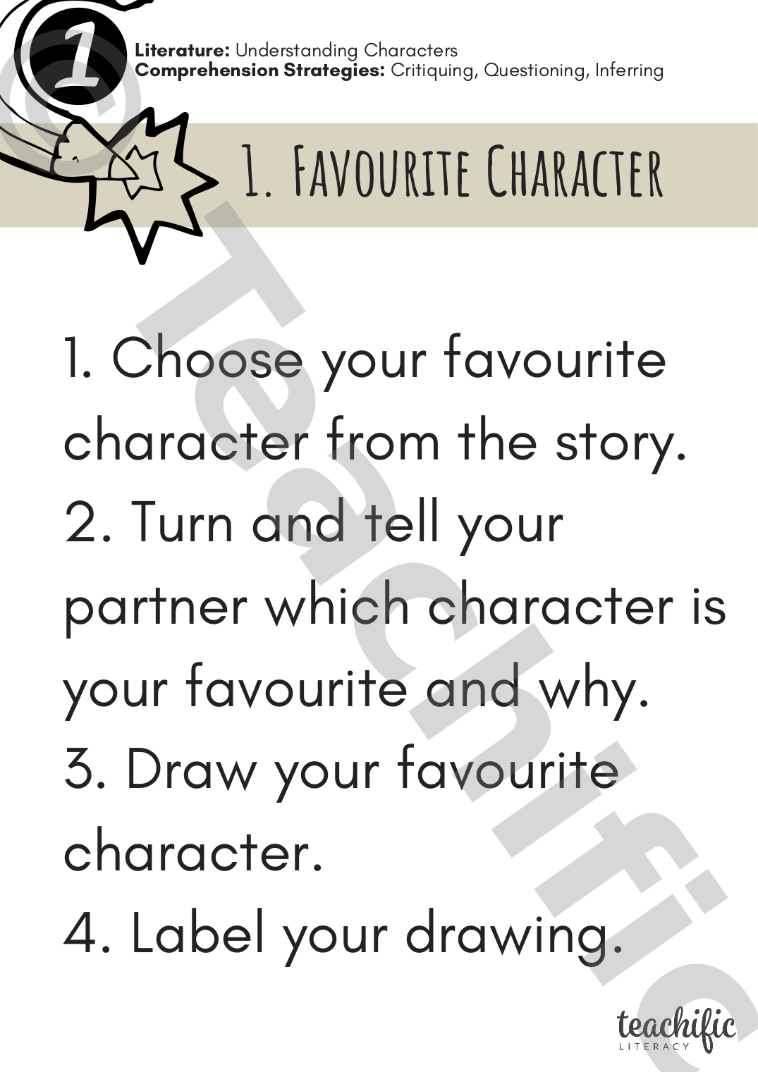 Reading Response Journals: Thinking About Characters - Year 1 | Teachific