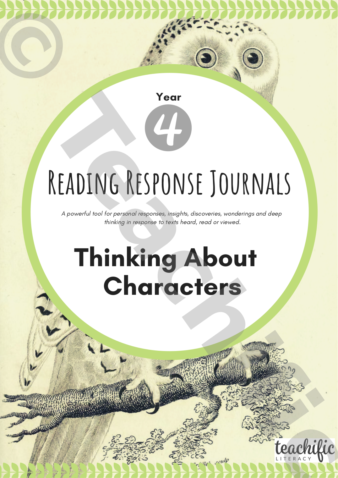 Reading Response Journals: Thinking About Characters - Year 4 | Teachific
