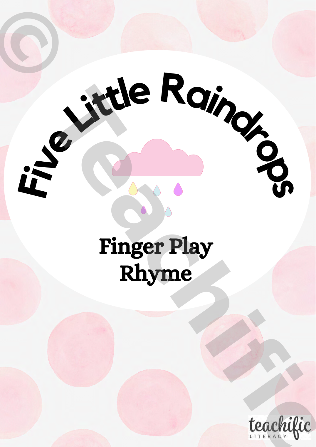 Five Little Raindrops: Finger Play Rhyme - Counting 5, F-1 | Teachific