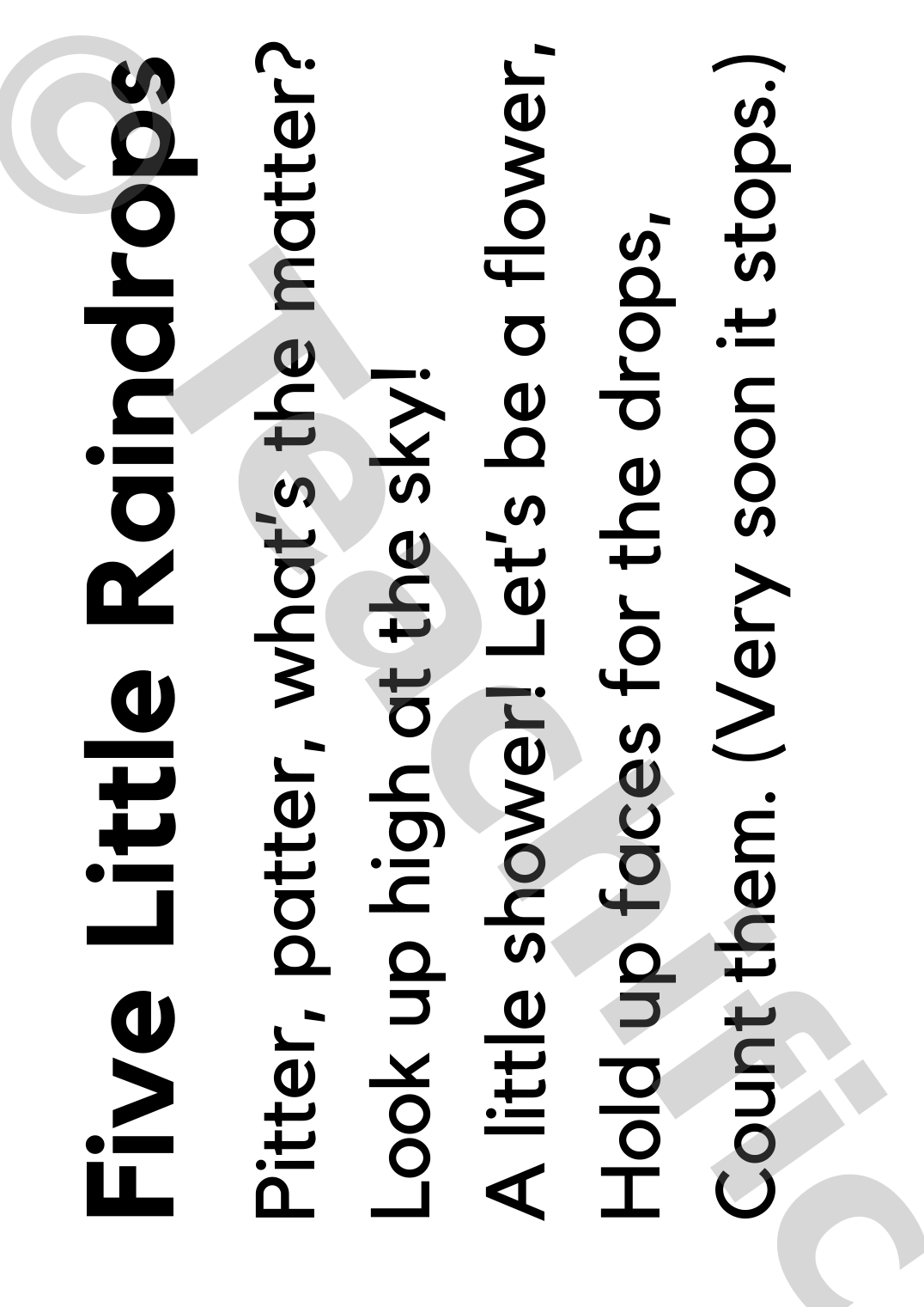 Five Little Raindrops: Finger Play Rhyme - Counting 5, F-1 | Teachific
