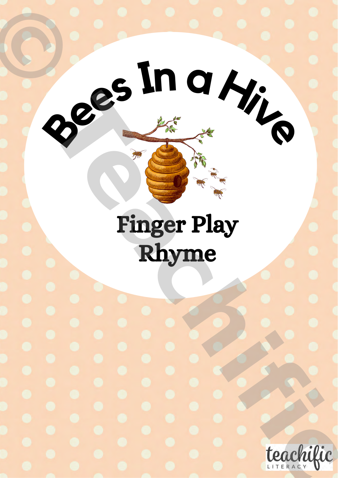 Bees in a Hive: Finger Play Rhyme - Counting 5, F-1 | Teachific