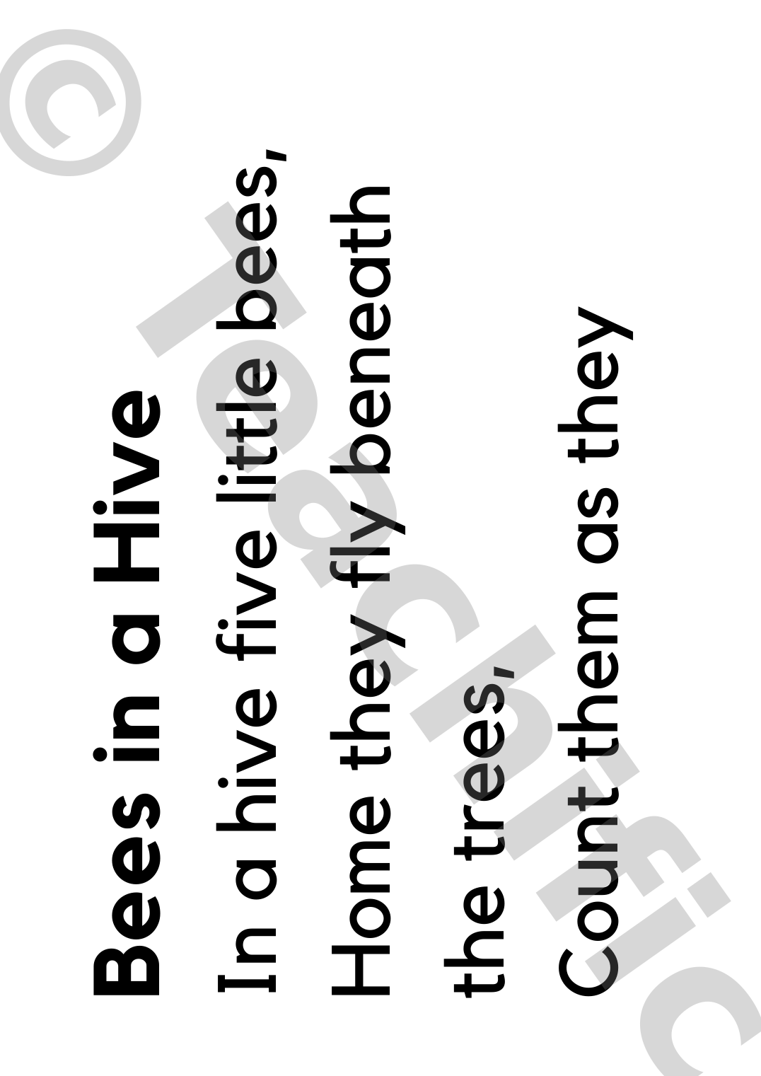 Bees in a Hive: Finger Play Rhyme - Counting 5, F-1 | Teachific