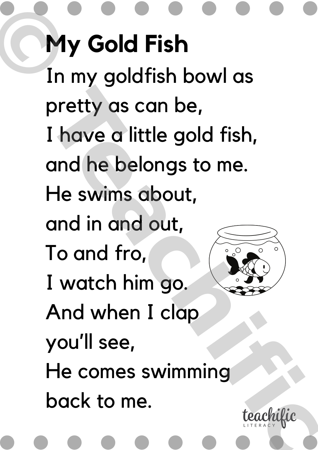 My Goldfish: Finger Play Rhyme - Animals, F-1 | Teachific