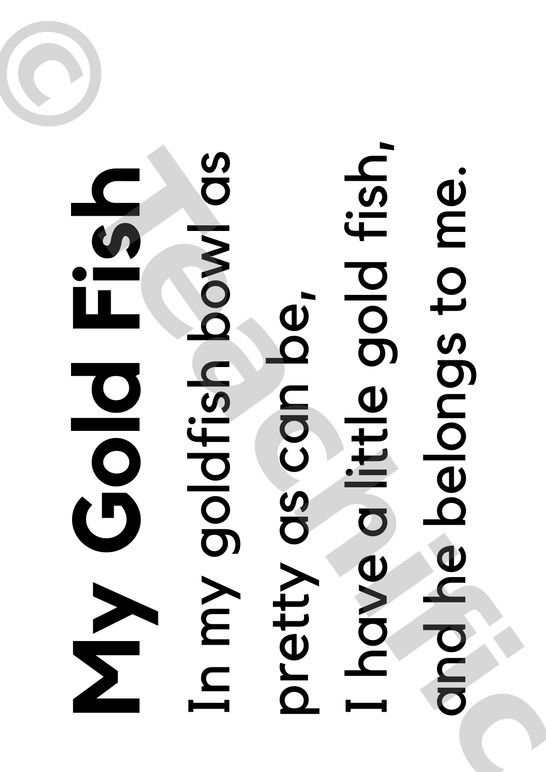 My Goldfish: Finger Play Rhyme - Animals, F-1 | Teachific