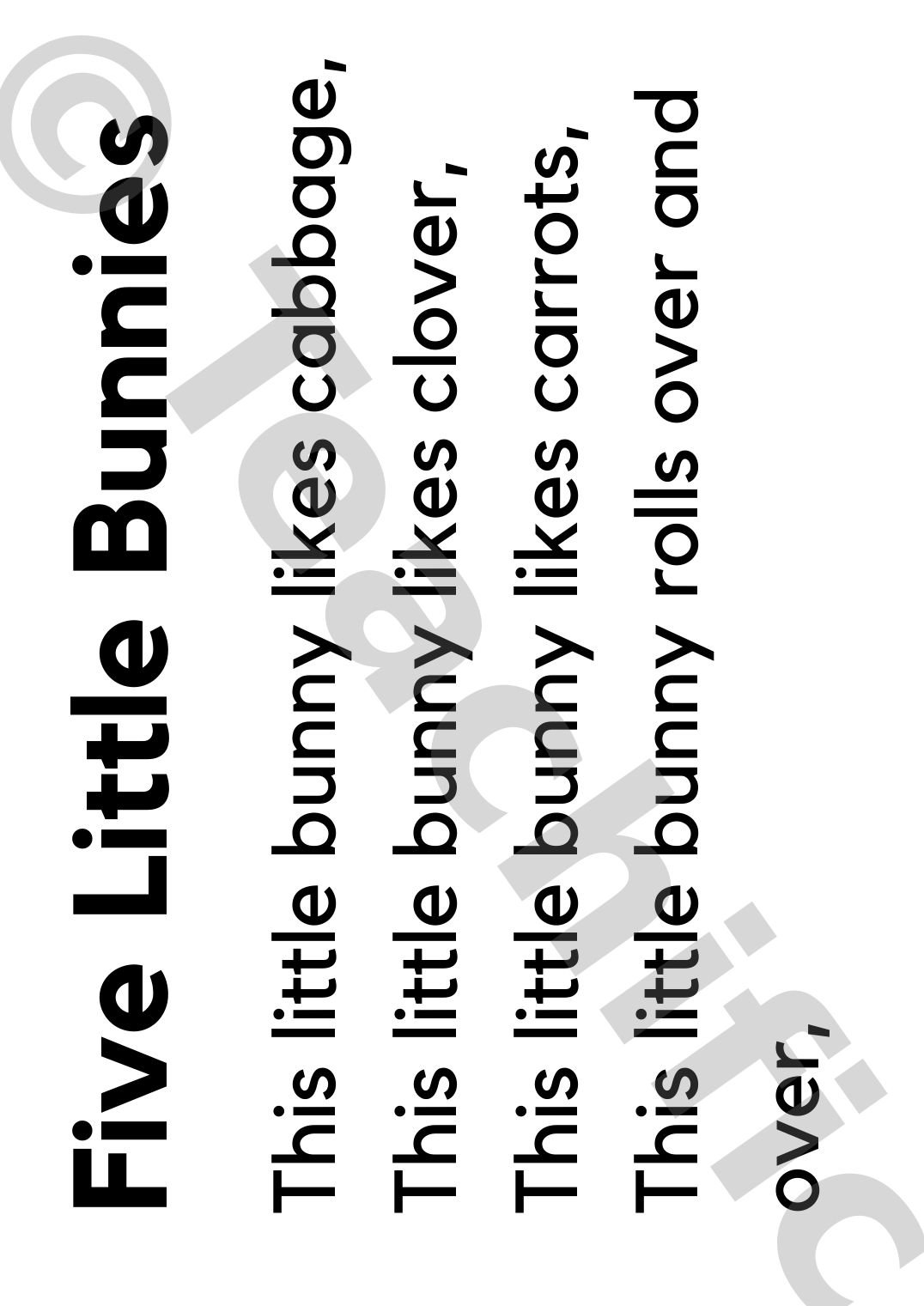 Five Little Bunnies: Finger Play Rhyme - Animals, F-1 | Teachific