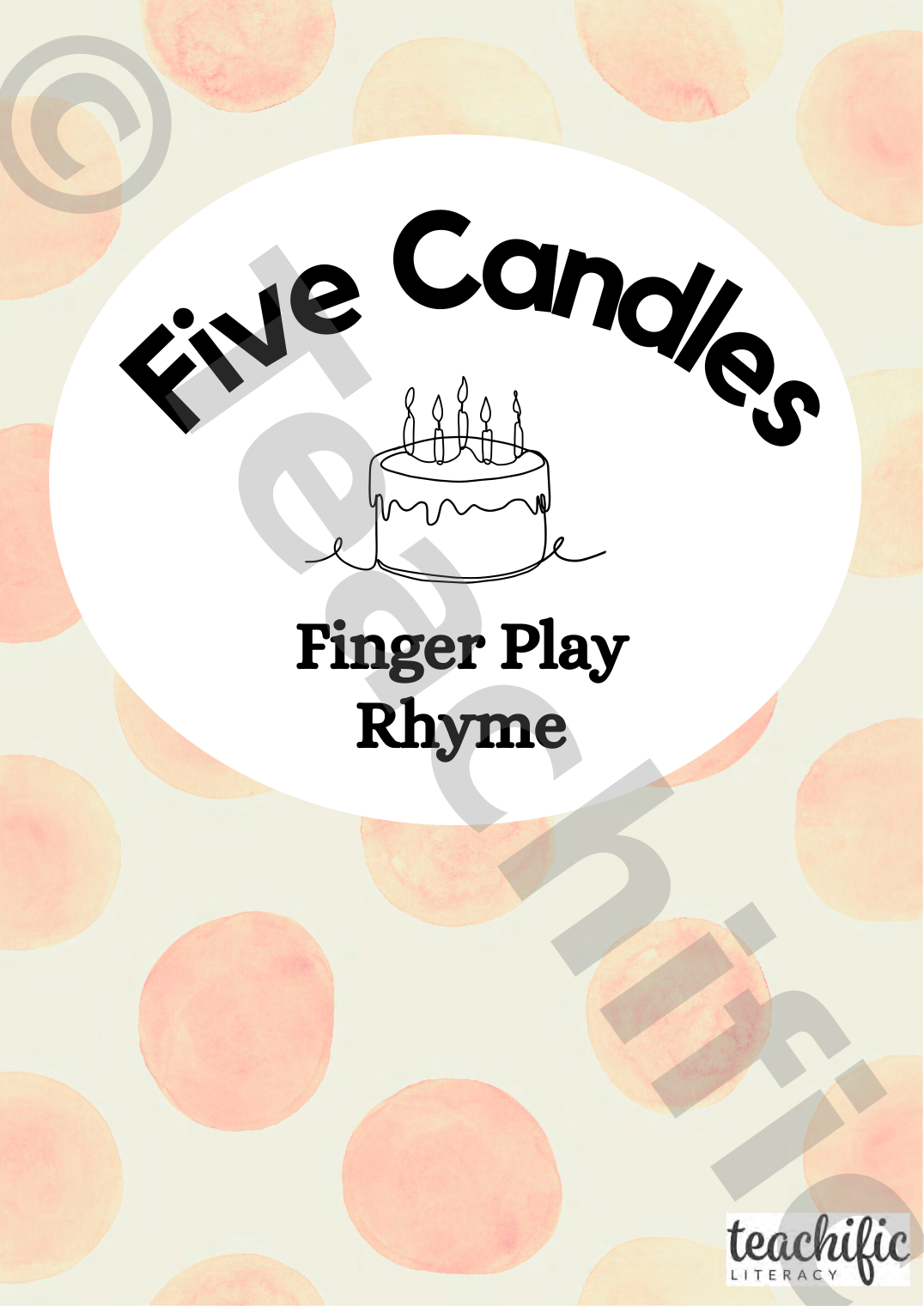 Five Candles: Finger Play Rhyme - Counting, F-1 | Teachific