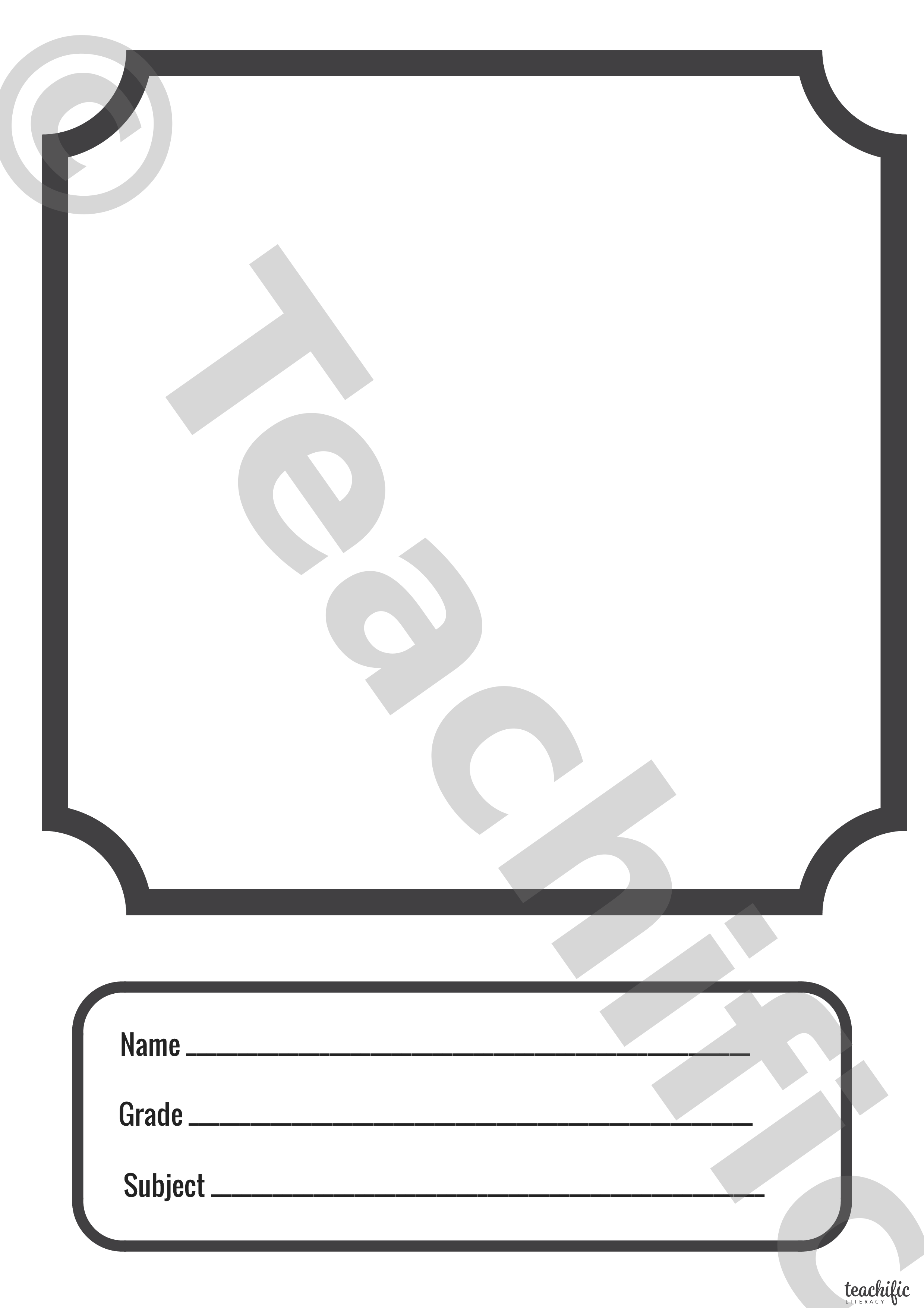 Book Covers: Create your own - Blank Frames Square | Teachific