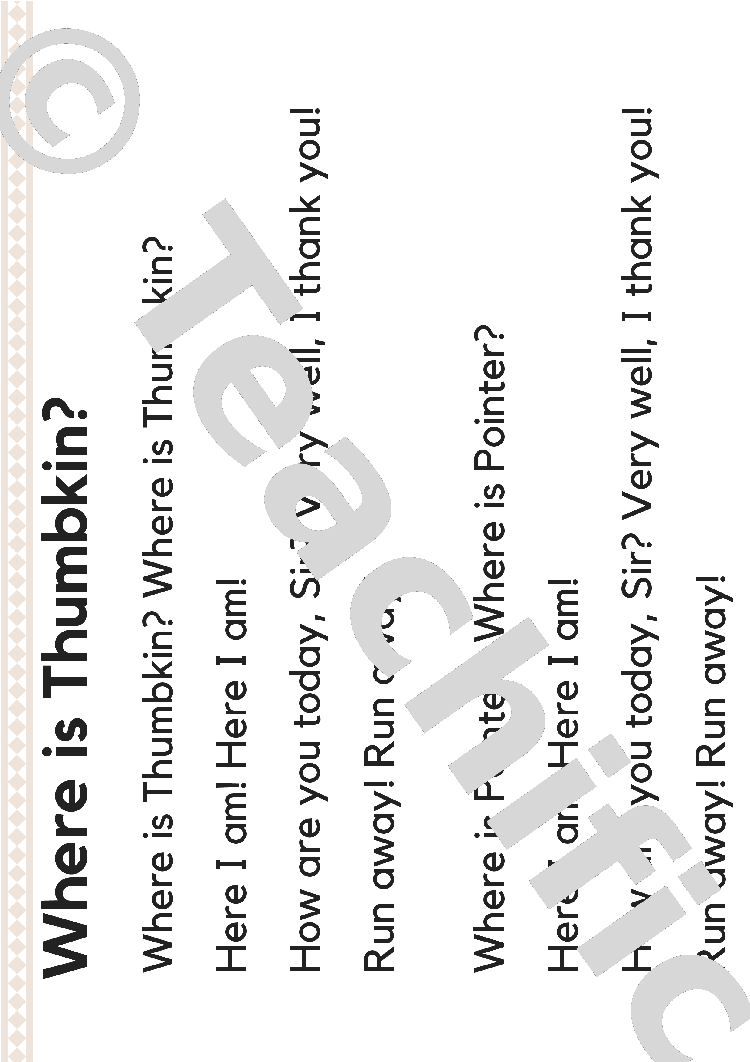 Poems K-2: Where is Thumbkin? | Teachific